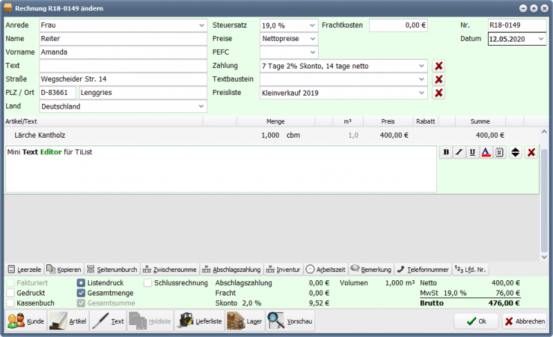 Mini Texteditor – Amanda Software TiList
